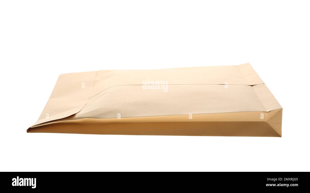 Kraft paper envelope isolated on white. Mail service Stock Photo - Alamy