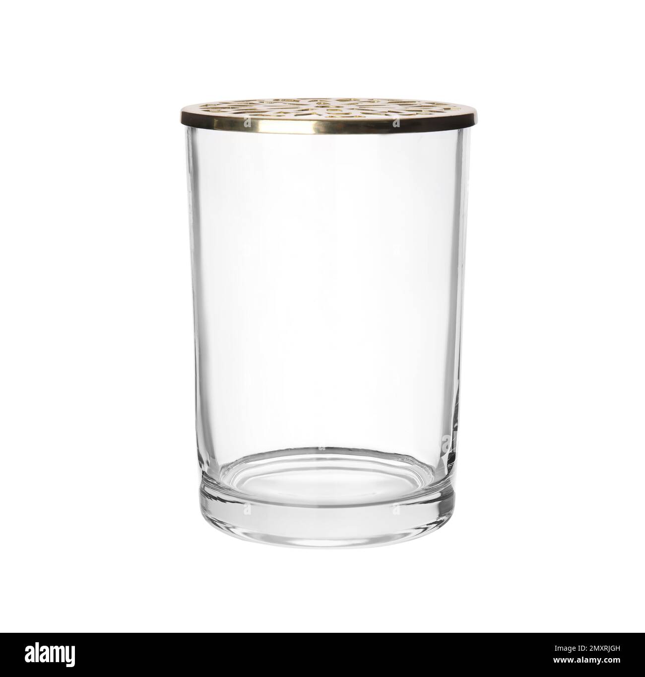Stylish empty glass vase isolated on white Stock Photo - Alamy