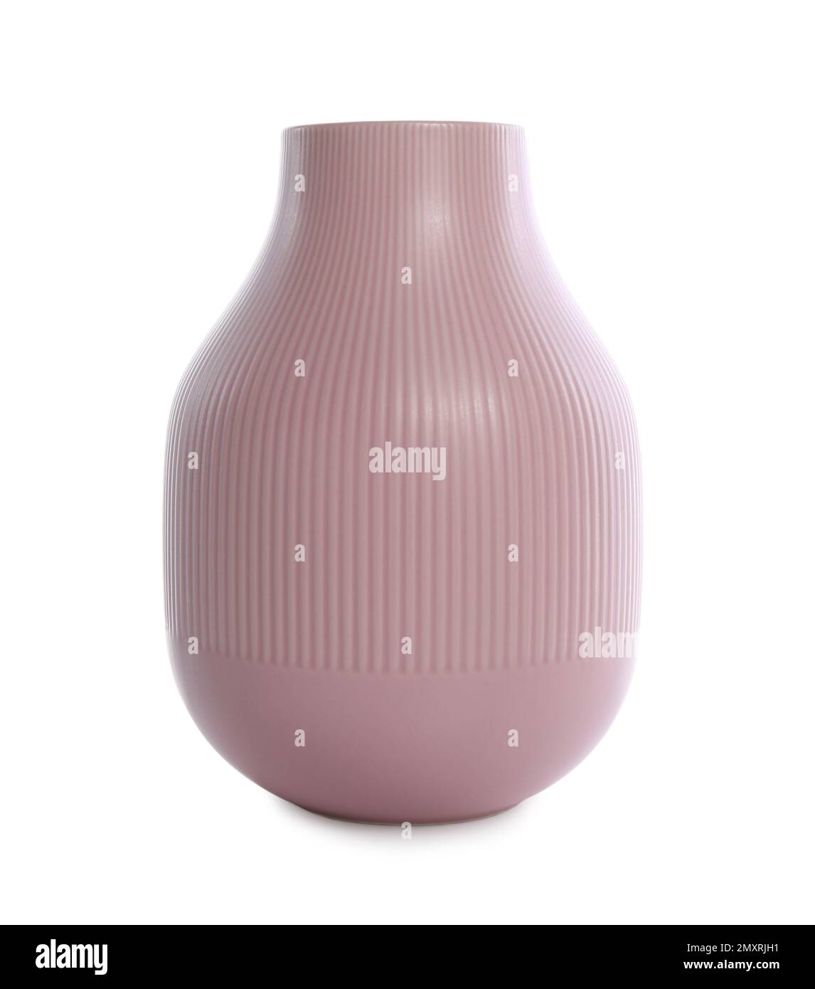 Stylish empty pink ceramic vase isolated on white Stock Photo - Alamy