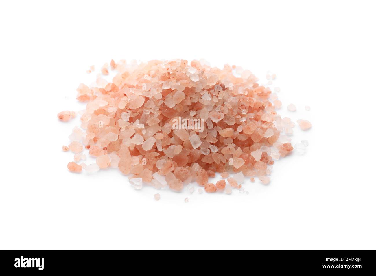Pile of pink himalayan salt isolated on white Stock Photo - Alamy