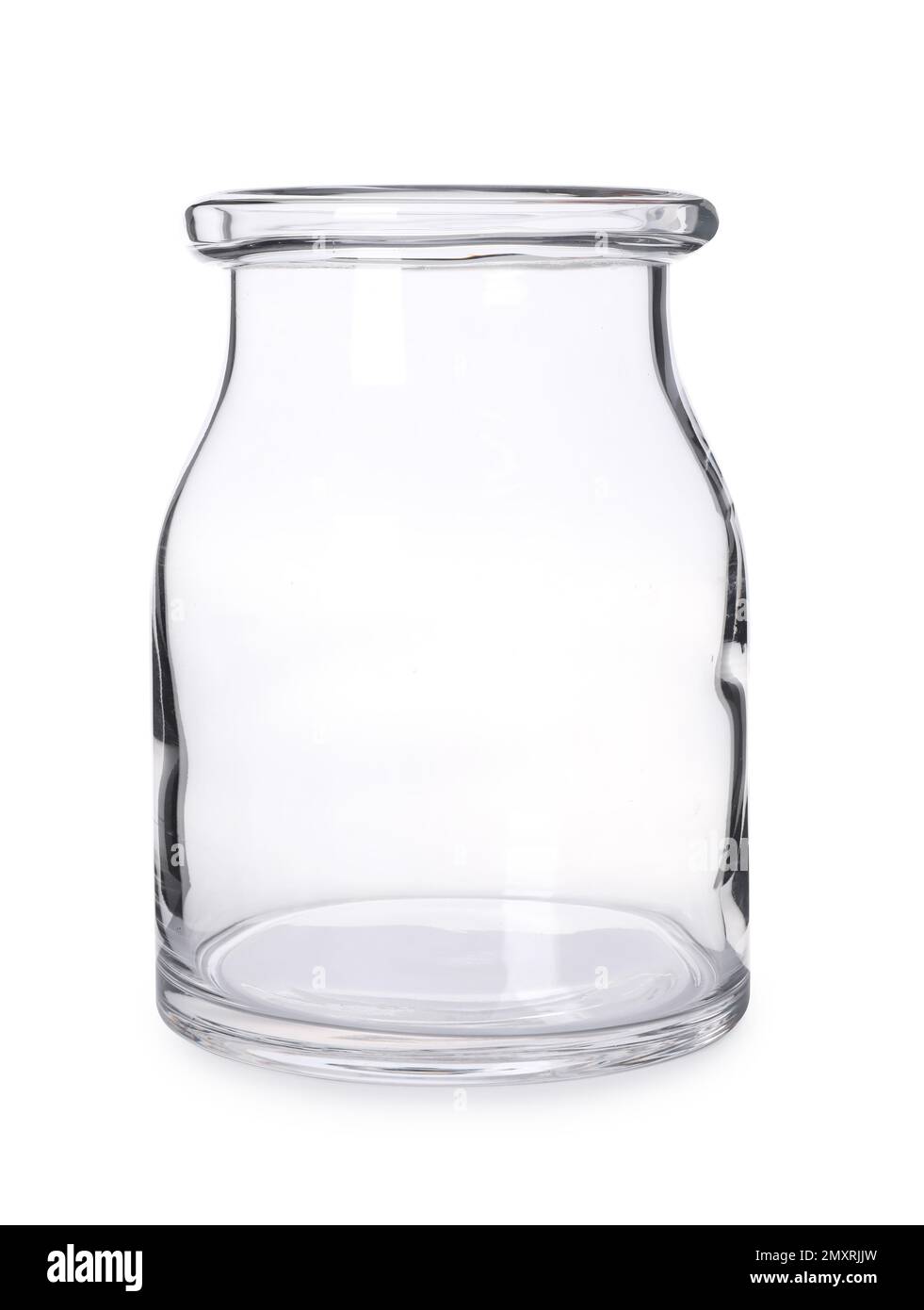 Stylish empty glass vase isolated on white Stock Photo - Alamy