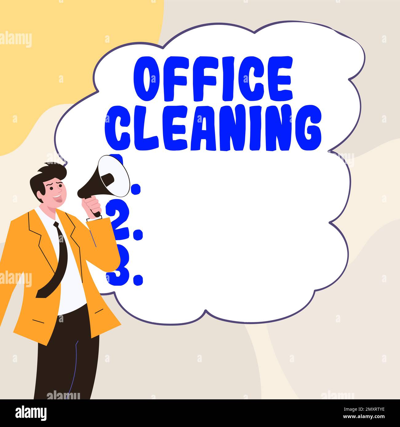 Hand writing sign Office Cleaning, Word Written on the action or ...