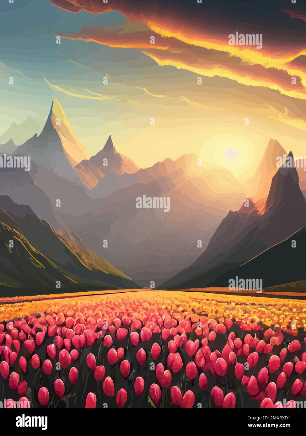 Dutch meadow landscape Stock Vector Images - Alamy
