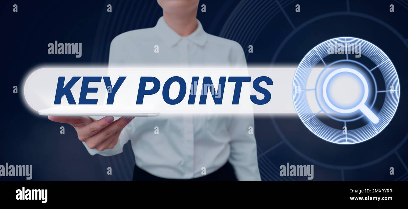 Conceptual caption Key Points. Business approach most important piece ...