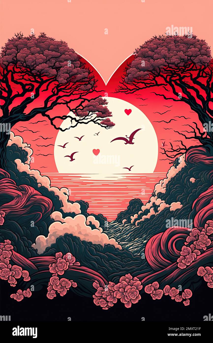 Japanese waves illustration hi-res stock photography and images - Alamy