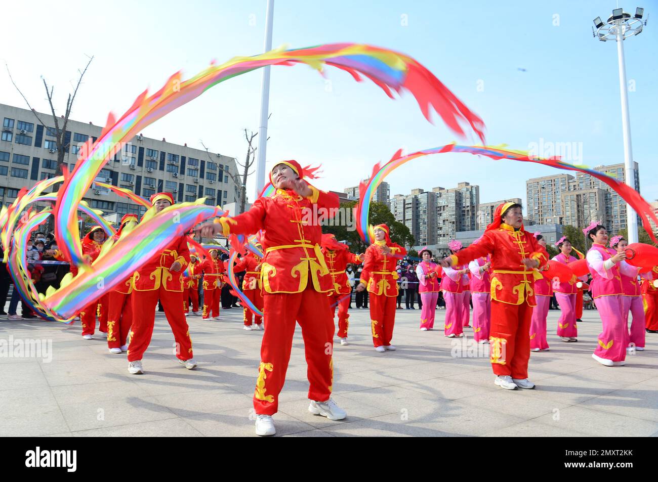 TAICANG, CHINA - FEBRUARY 4, 2023 - A folk art troupe performs a ...