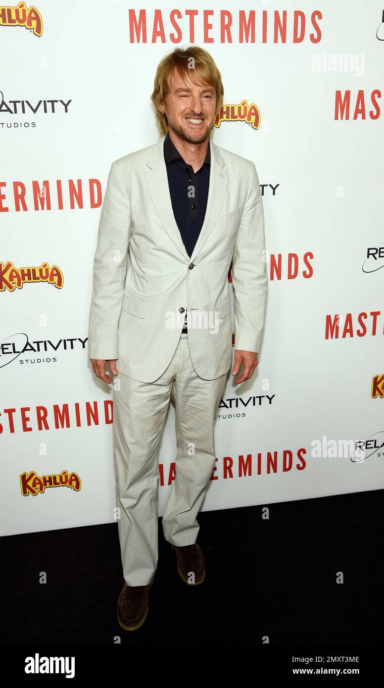 Owen Wilson, a cast member in "Masterminds," poses at the premiere of ...