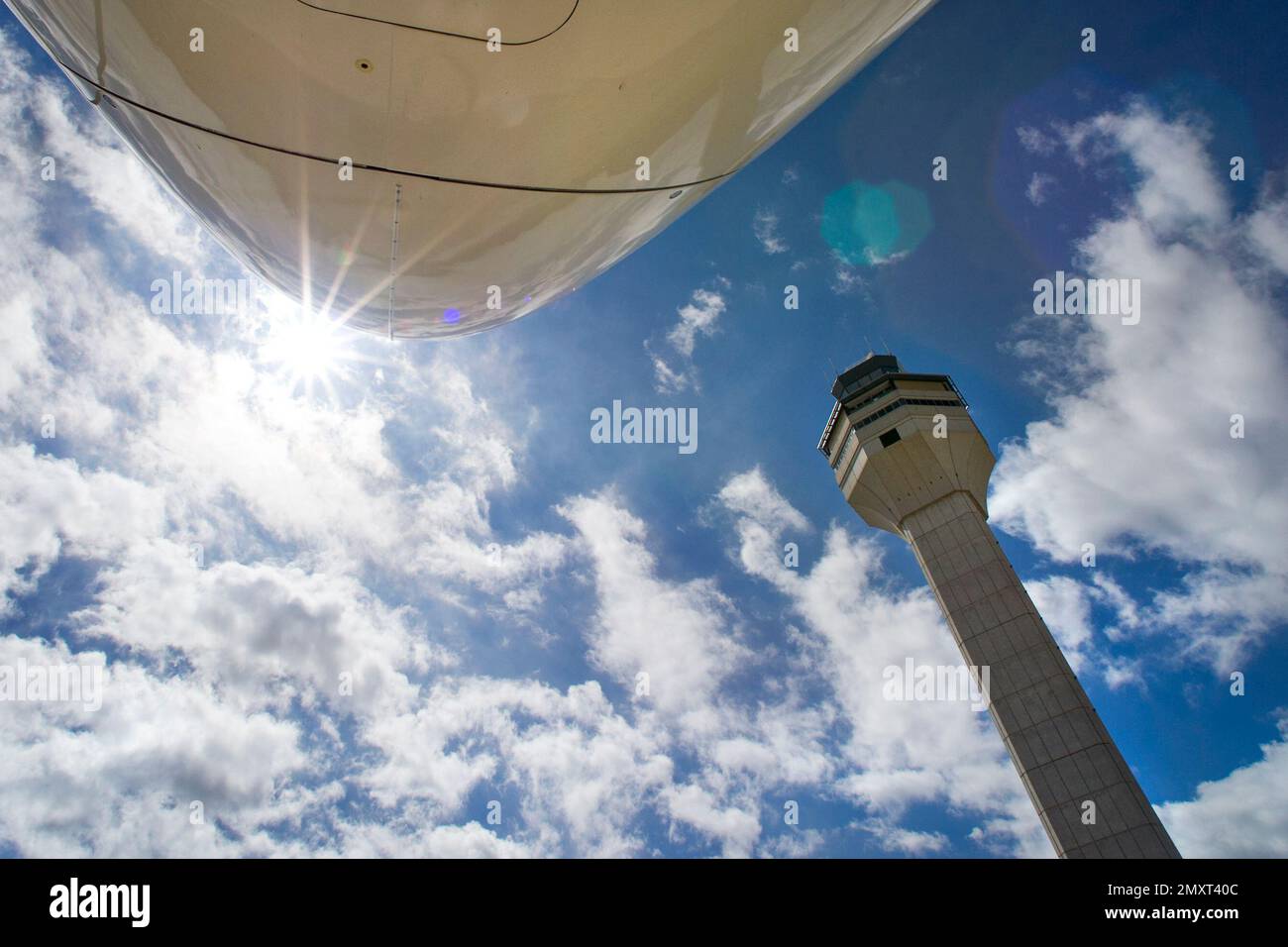The Dulles International Airport Air Traffic Control Tower is seen from ...