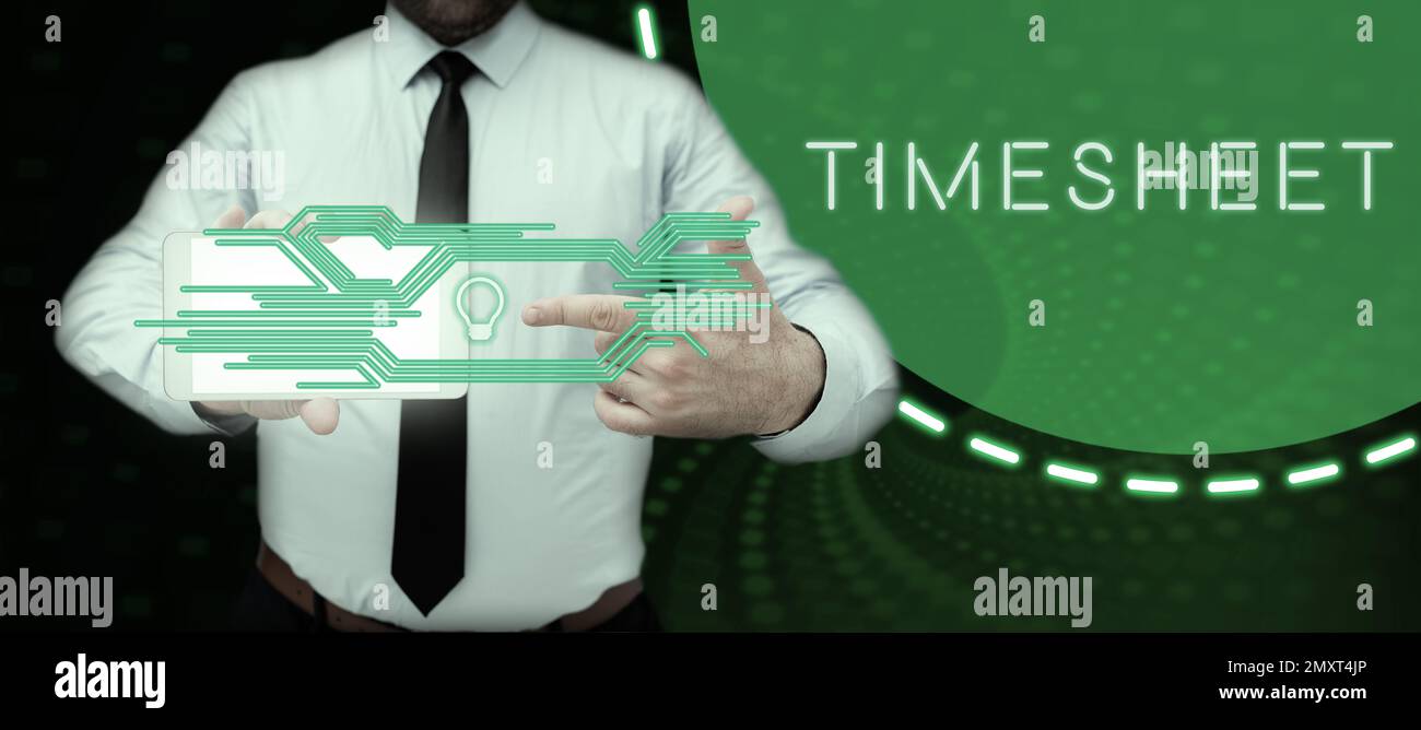 Handwriting Text Timesheet Word Written On Graphical Representation Of Period Time On Which