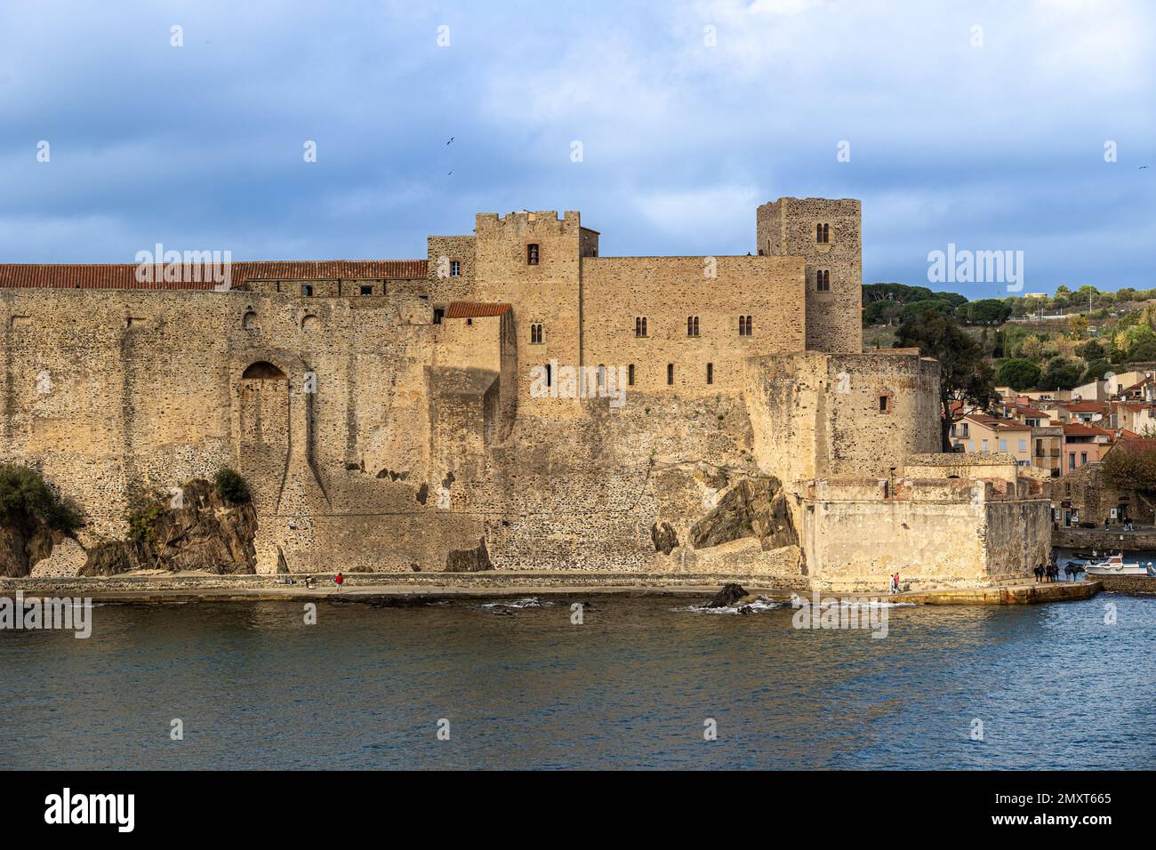 The medieval castle in the French village of Collioure on the ...
