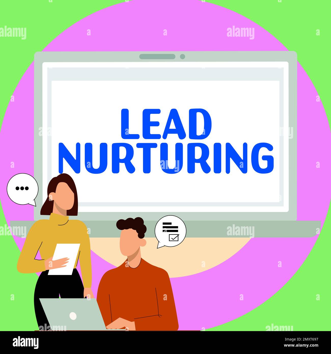 Conceptual display Lead Nurturing, Business approach method of building ...