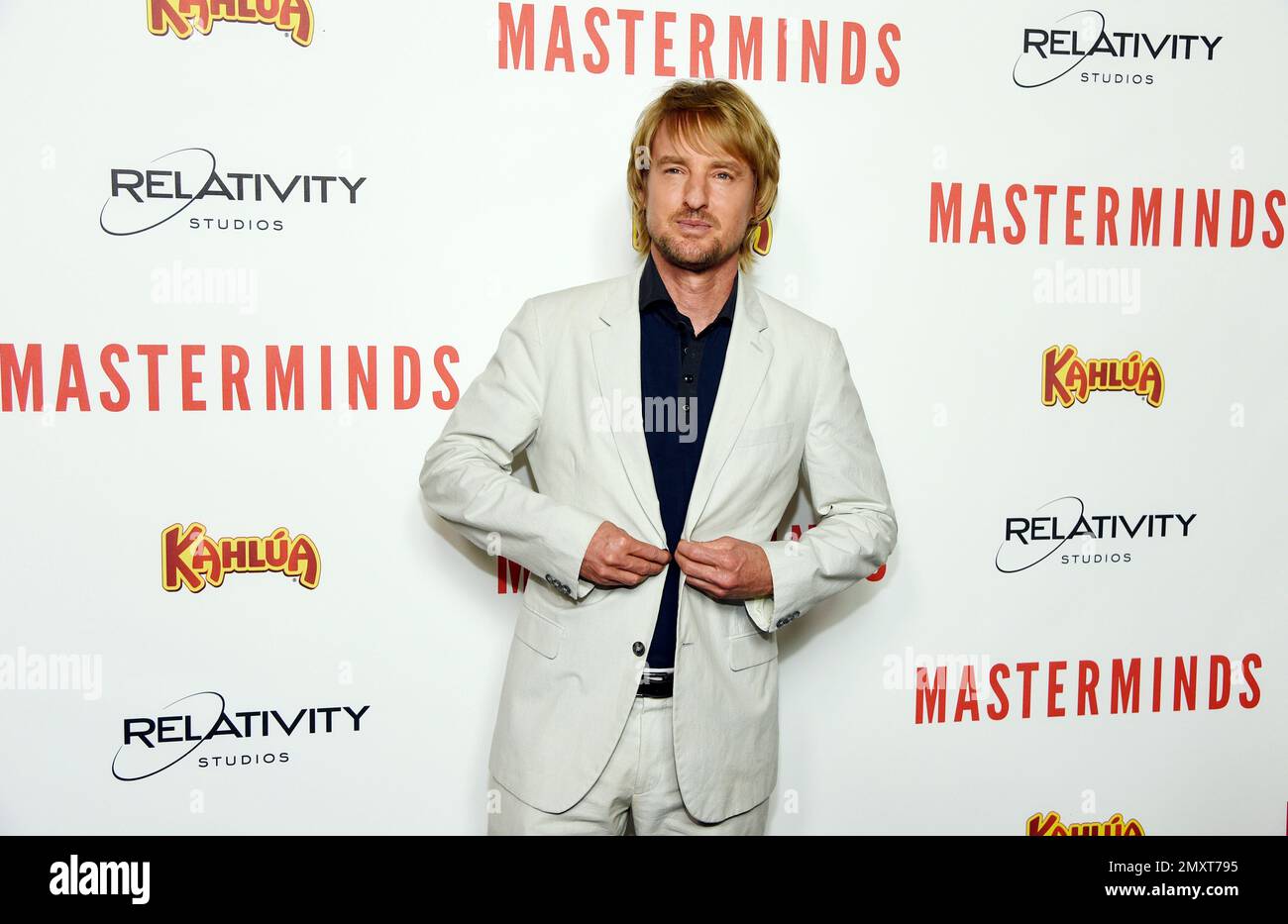 Owen Wilson, a cast member in "Masterminds," poses at the premiere of ...