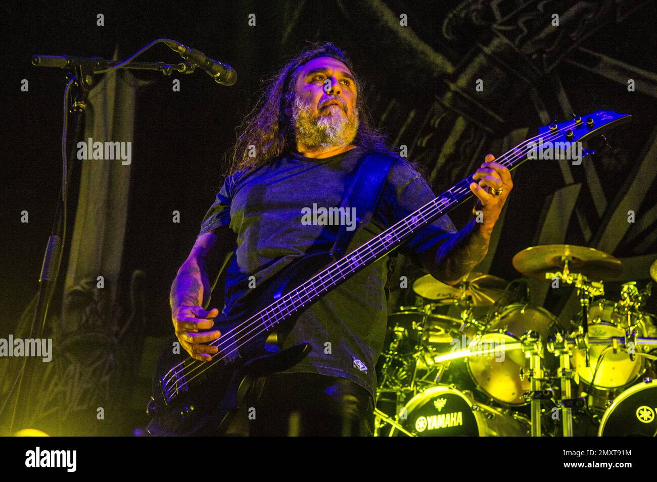 Tom Araya of Slayer performs during day 2 of Ozzfest meets Knotfest at ...