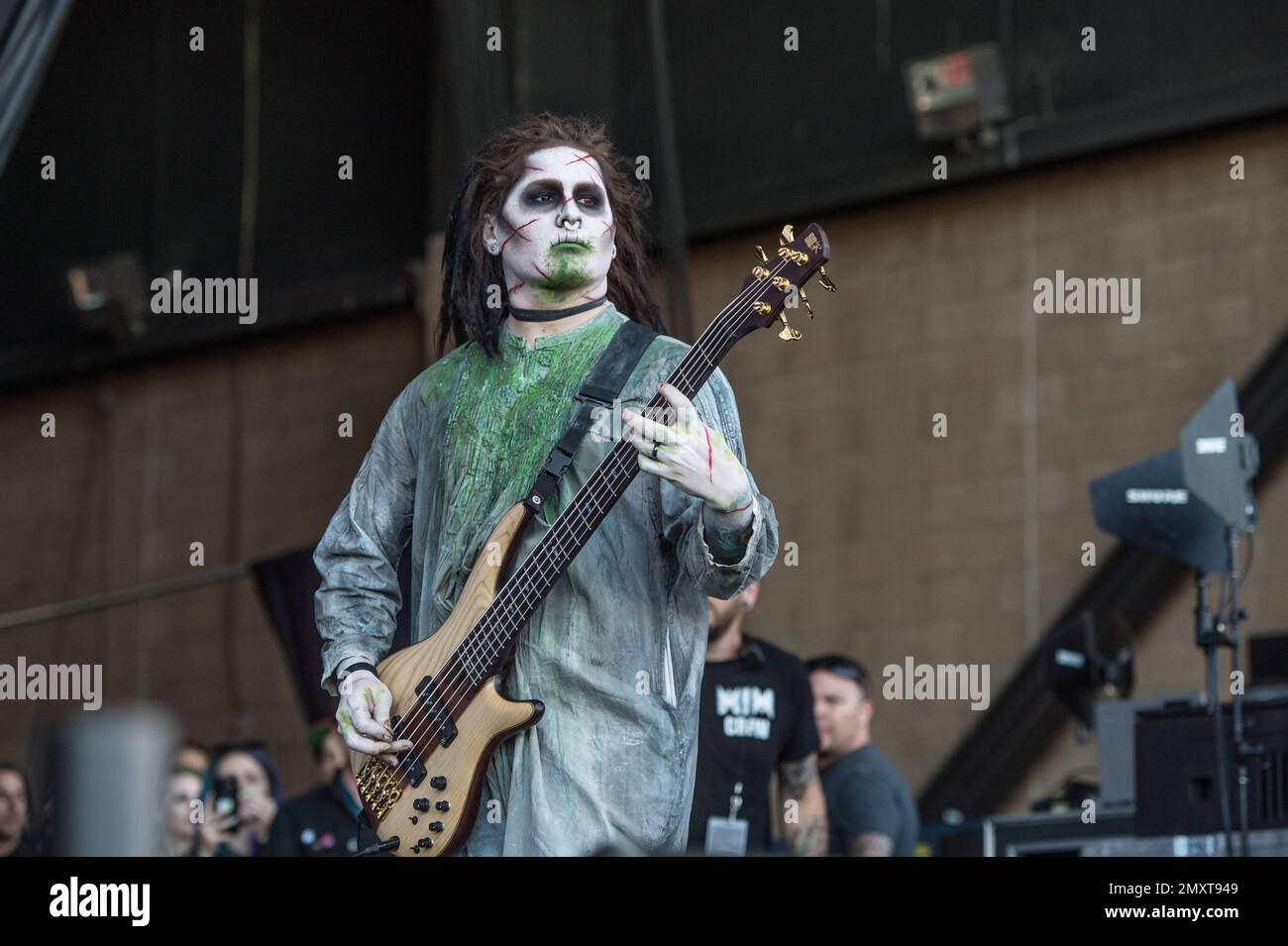 Ricky Olson of Motionless in White performs during day 2 of Ozzfest ...