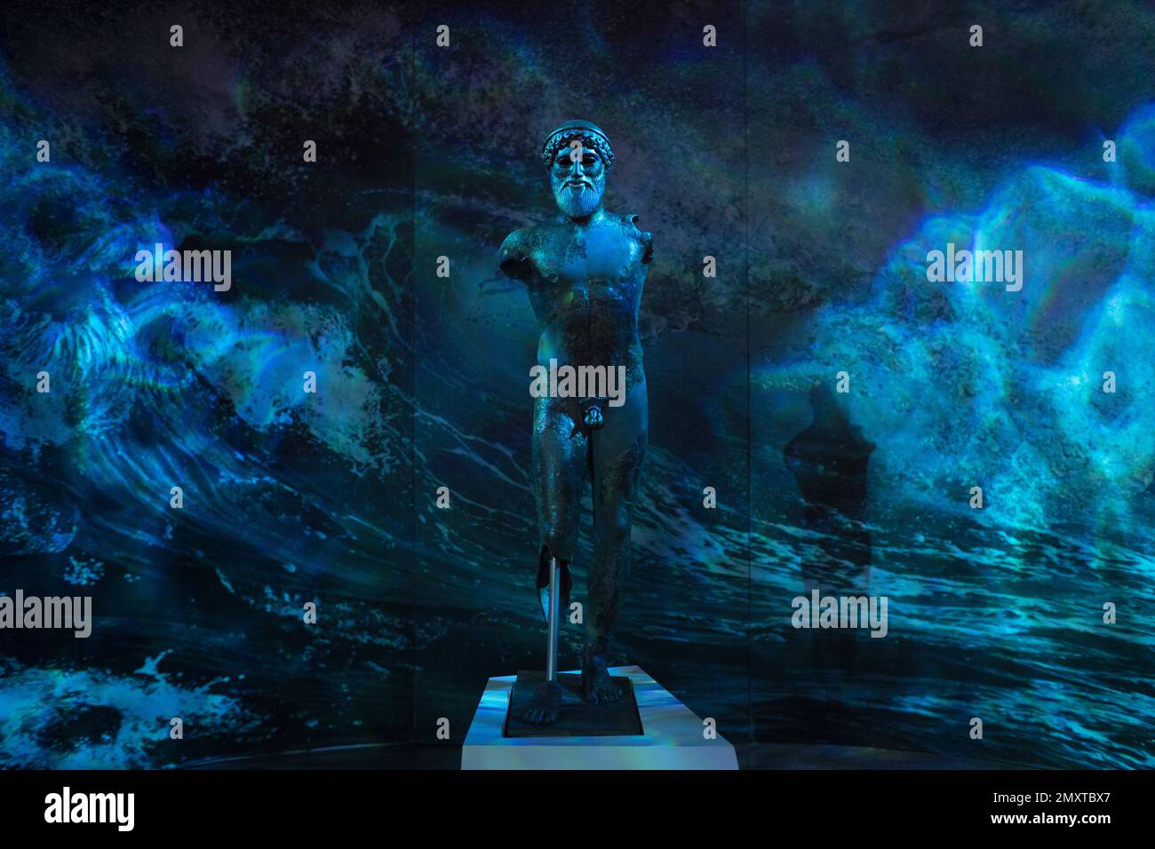 The 480 B.C bronze statue of the ancient Greek god of the sea, Poseidon ...