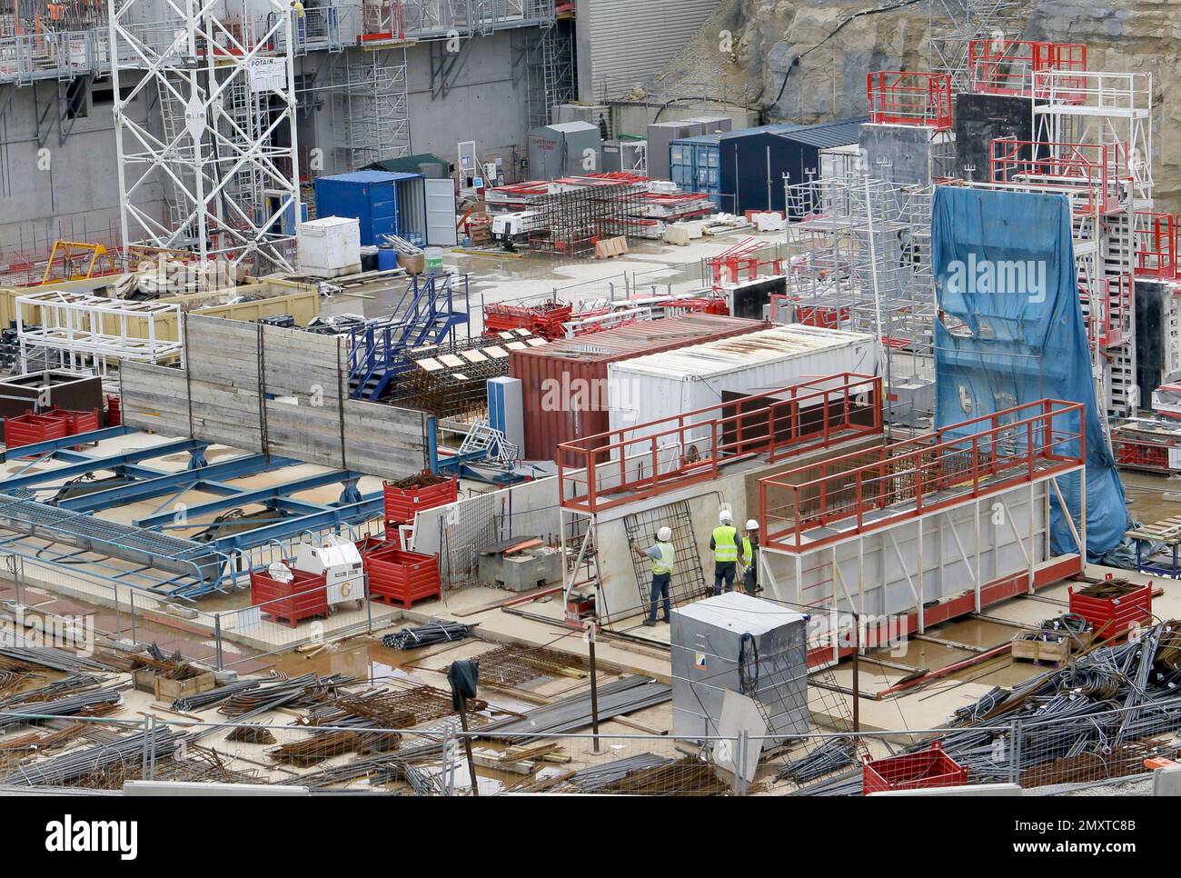 In this picture dated Sept. 15, 2016, workers labor at the construction ...