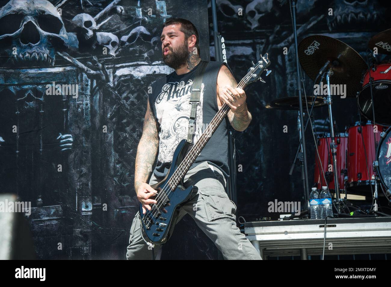 Chris Beattie of Hatebreed performs during night one of Ozzfest meets ...