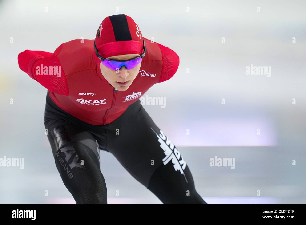 HEERENVEEN, NETHERLANDS - FEBRUARY 3: Mathijs van Zwieten competing on ...