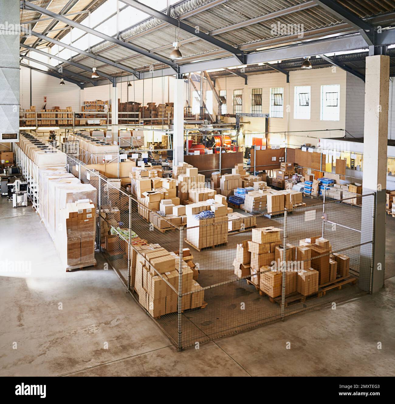 Outward bound. the interior of a large packaging and distribution ...