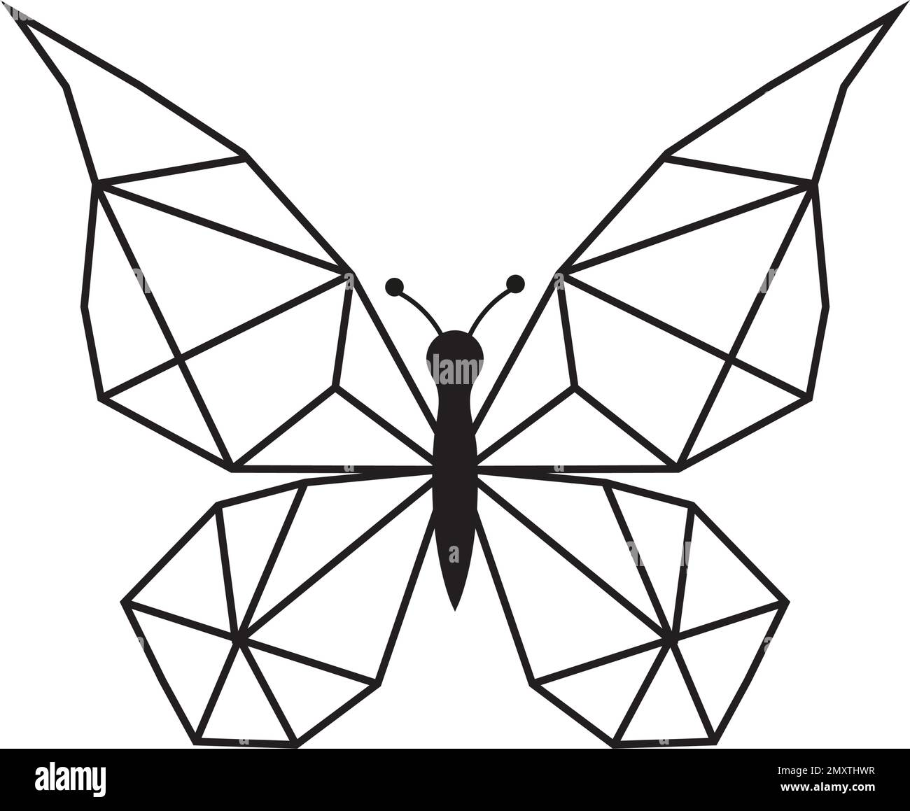 LOW POLY LOGO ICON SYMBOL TRIANGLE BUTTERFLY GEOMETRIC POLYGONAL eps ...