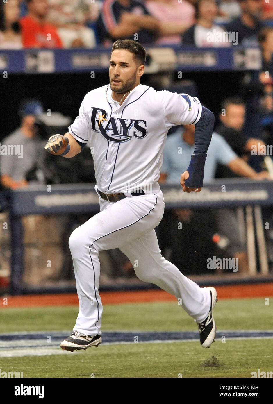 Tampa Bay Rays' Kevin Kiermaier races home to score during a baseball ...