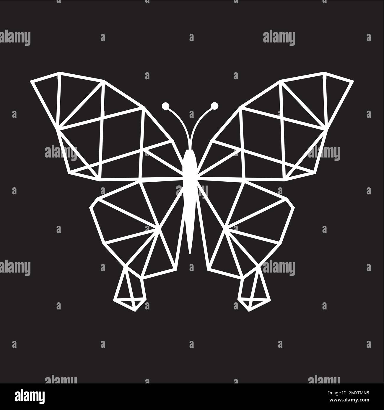 LOW POLY LOGO ICON SYMBOL TRIANGLE BUTTERFLY GEOMETRIC POLYGONAL eps ...