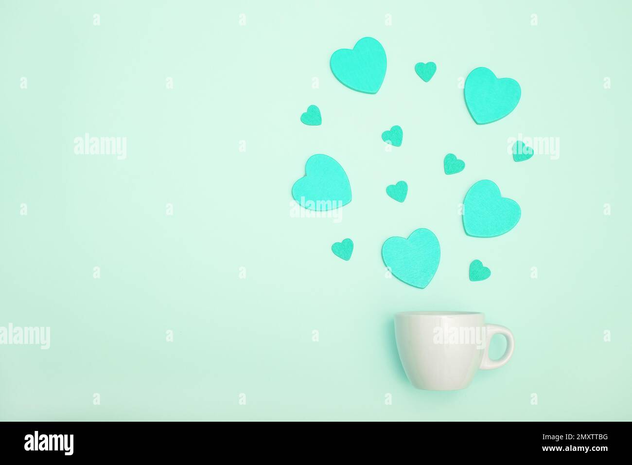 Mint blue hearts hi-res stock photography and images - Alamy