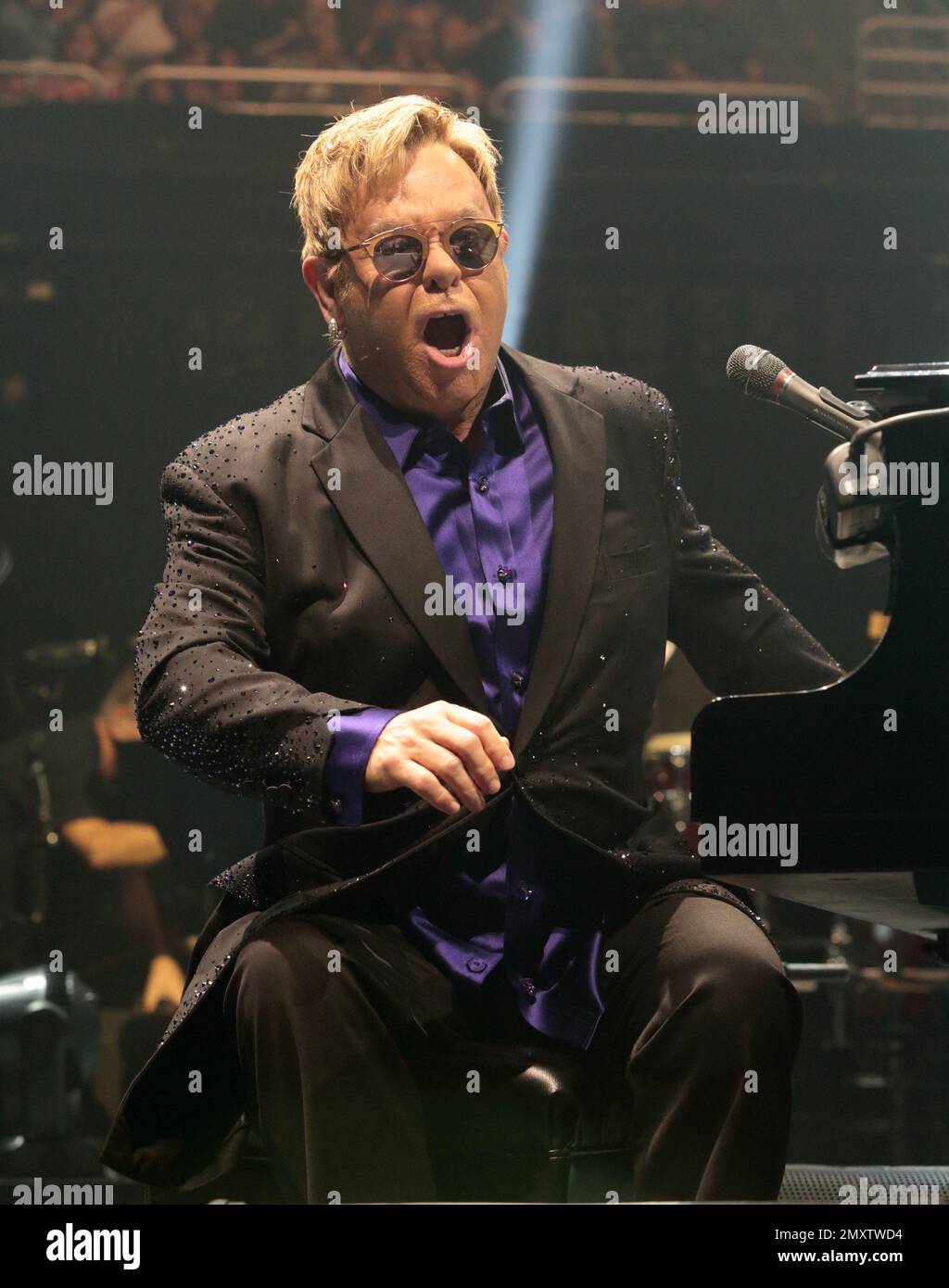 Elton John performs in concert during his “Wonderful Crazy Night Tour ...