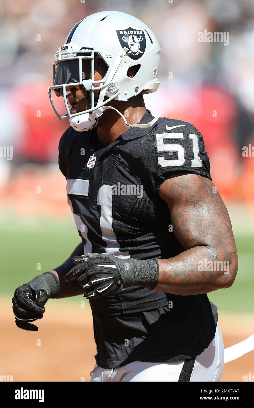 Oakland Raiders linebacker Bruce Irvin (51) in action against the ...