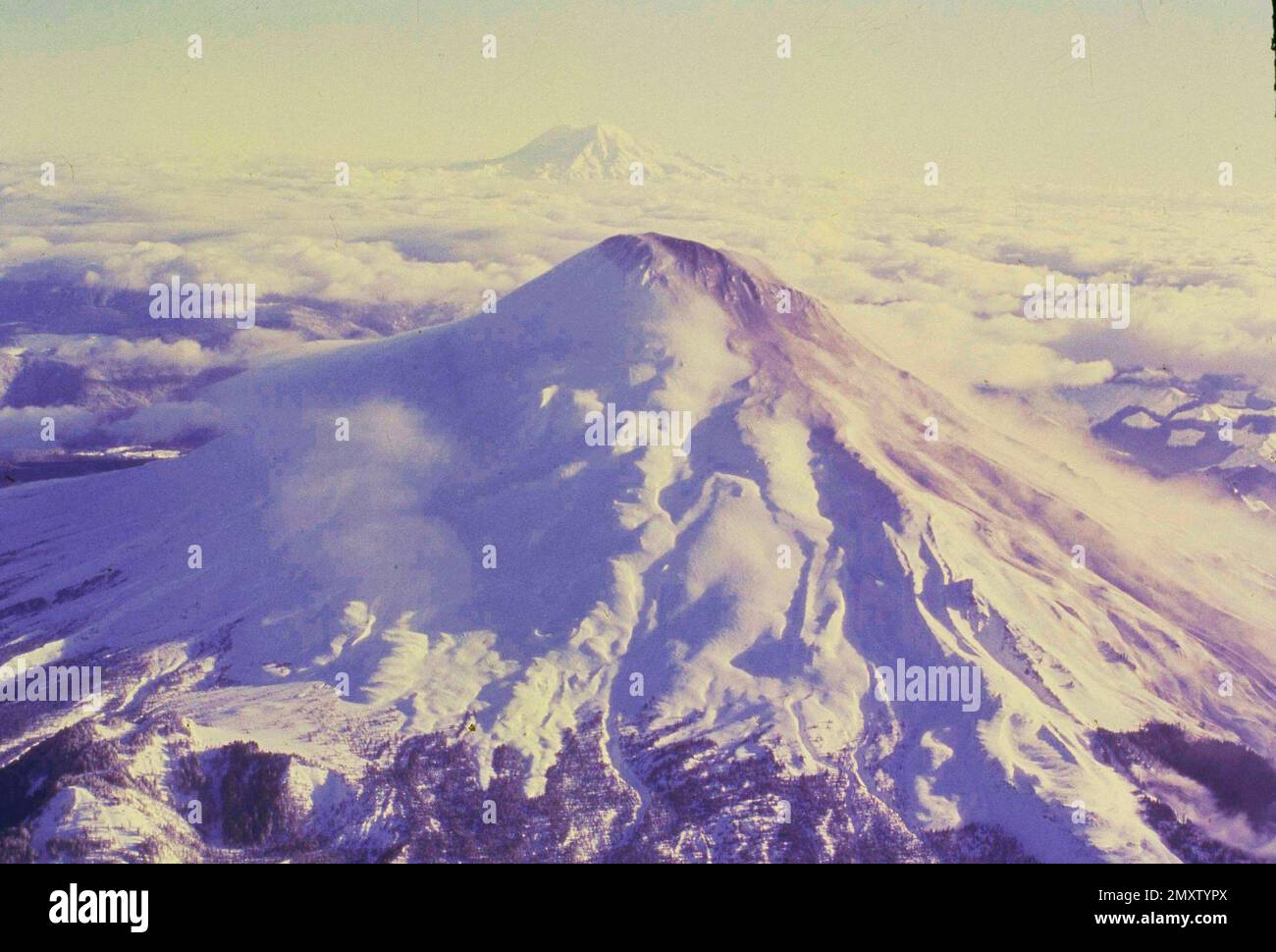 In this image provided by NASA, is an aerial view of Mount St. Helens ...