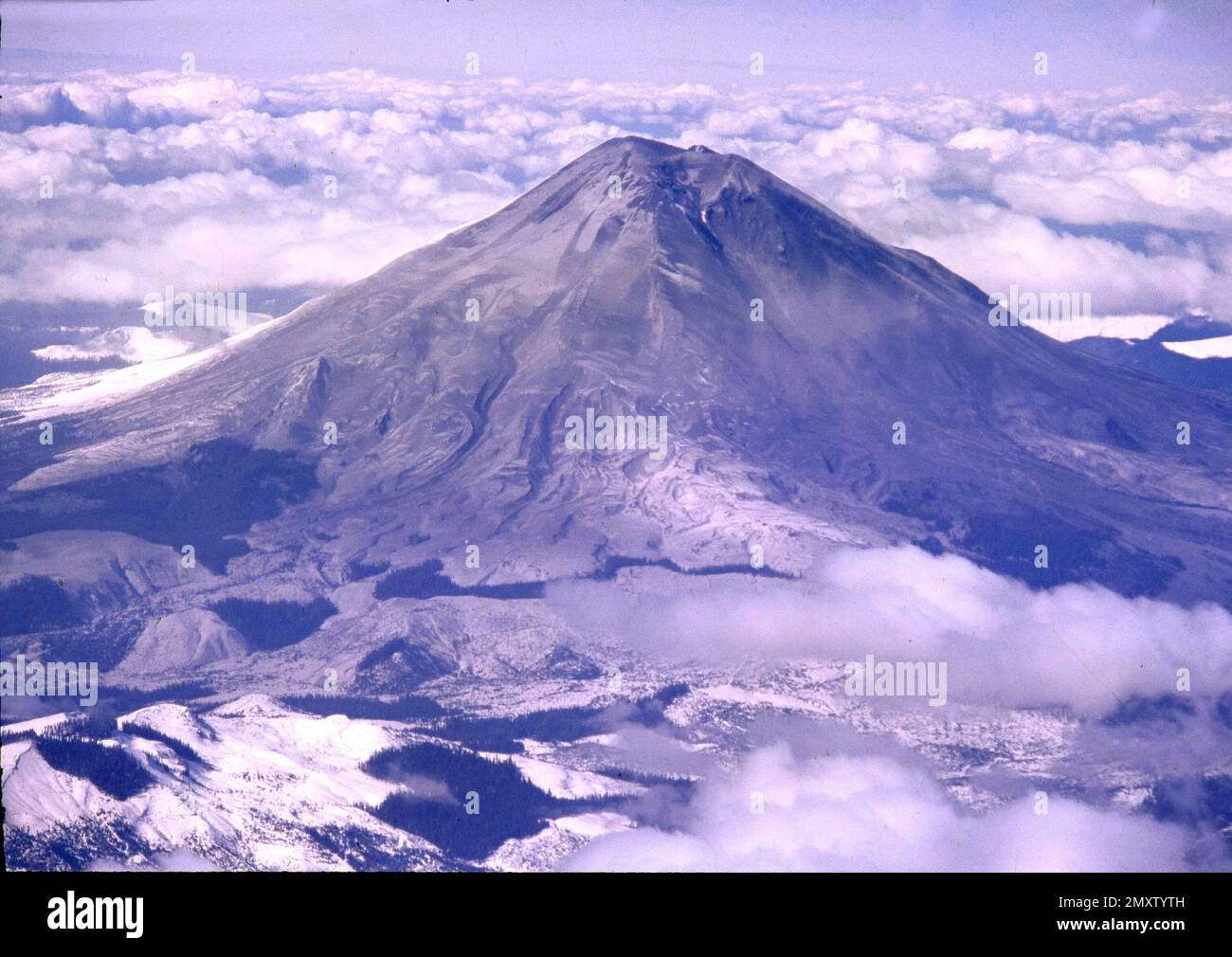 In this image provided by NASA, is an aerial view of Mount St. Helens ...
