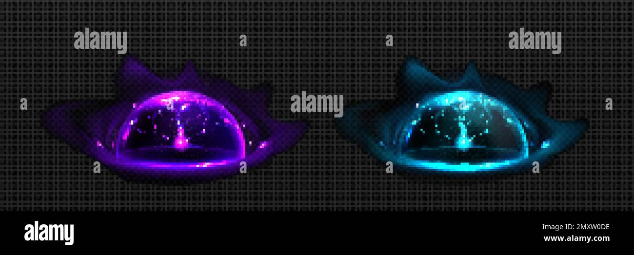 Realistic set of defense energy shields png isolated on transparent ...