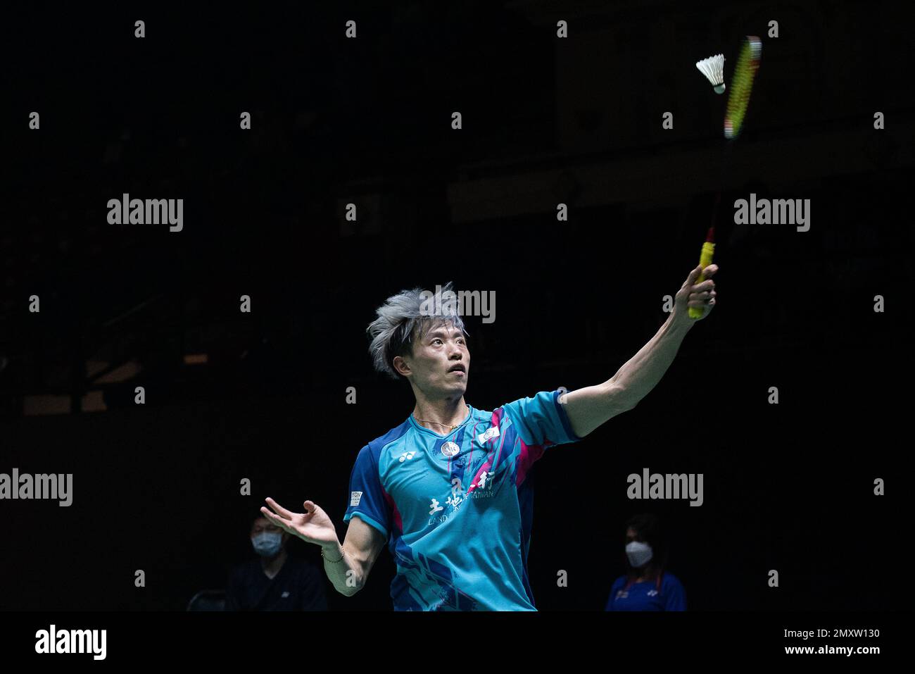 Lin Chun Yi of Chinese Taipei plays against Shi Yu Qi of China during ...