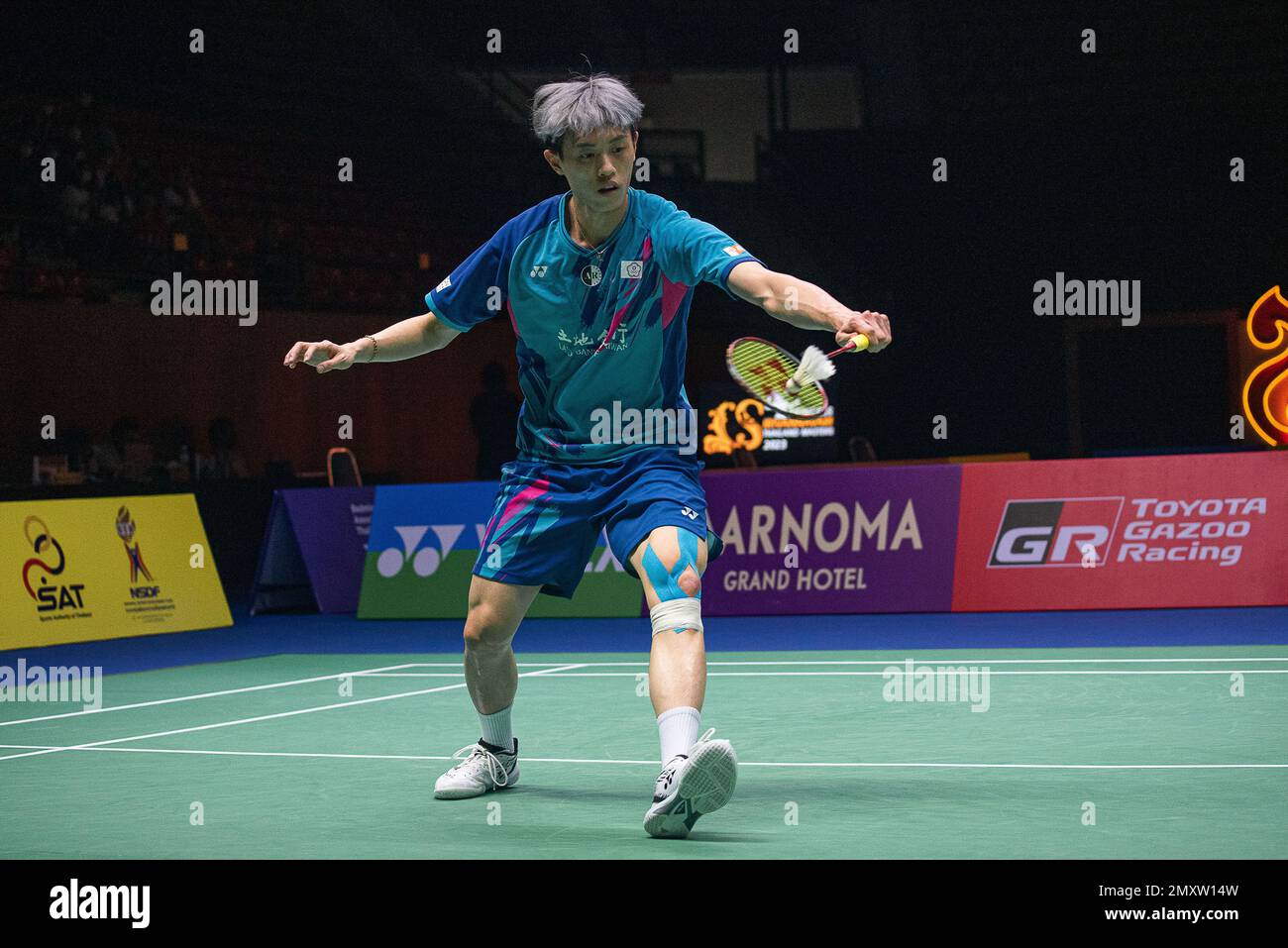 Lin Chun Yi of Chinese Taipei plays against Shi Yu Qi of China during ...
