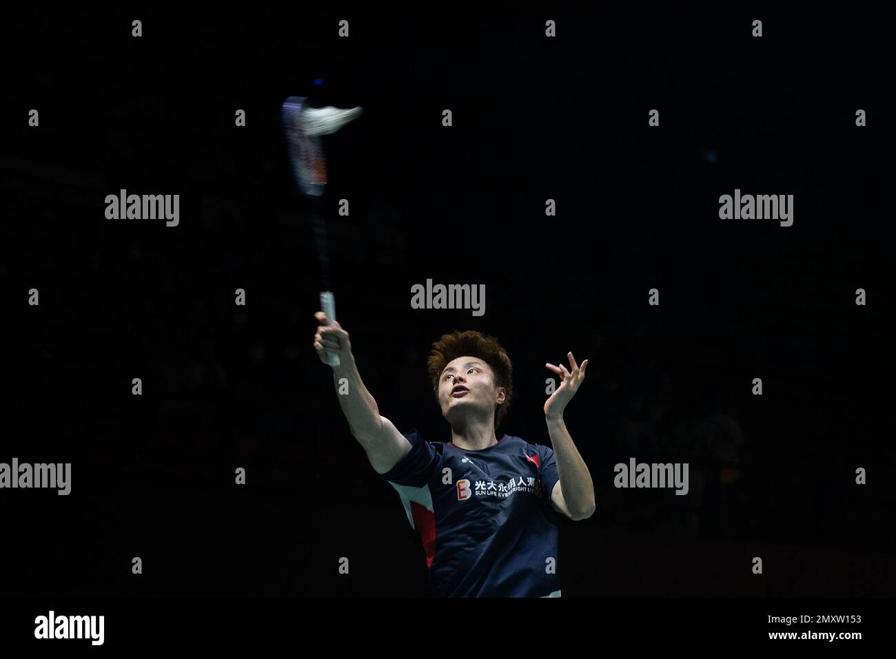 Shi Yu Qi of China plays against Lin Chun Yi of Chinese Taipei during ...