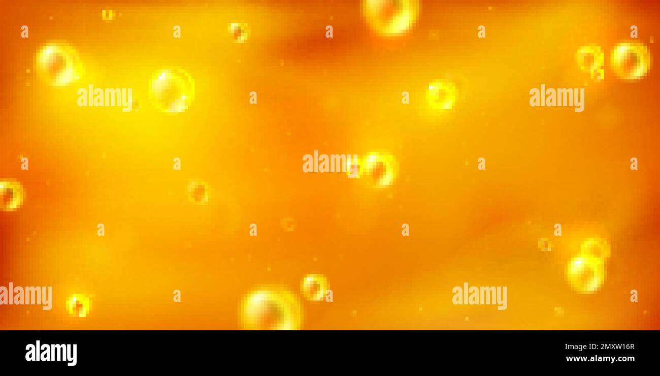 Liquid honey, oil or juice texture with bubbles. Abstract gold ...