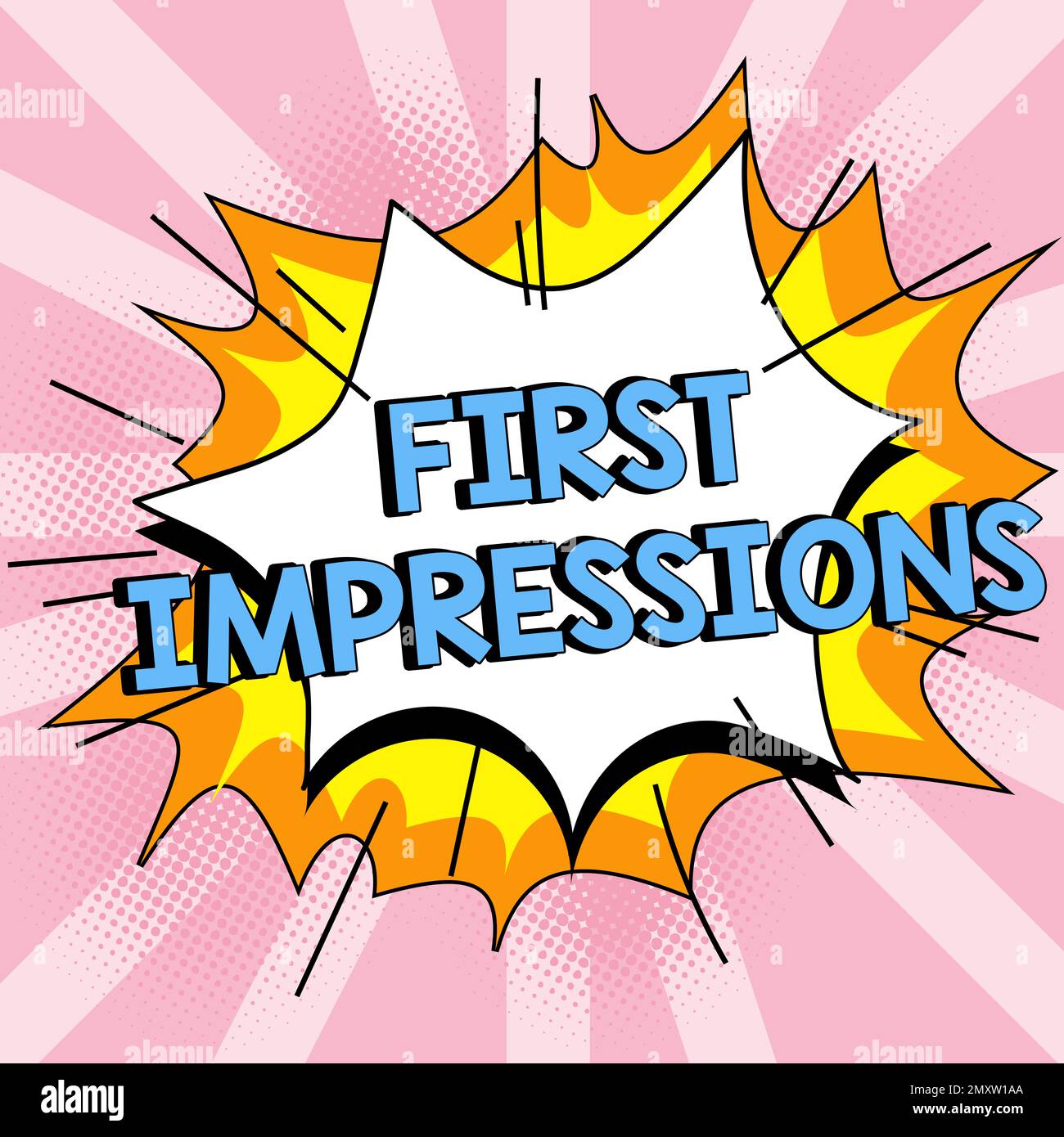 Conceptual caption First Impressions, Business idea What a person ...