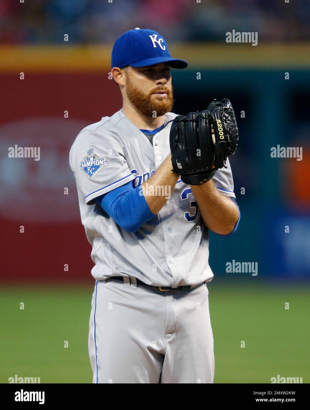 Kansas City Royals starting pitcher Ian Kennedy against the Cleveland ...