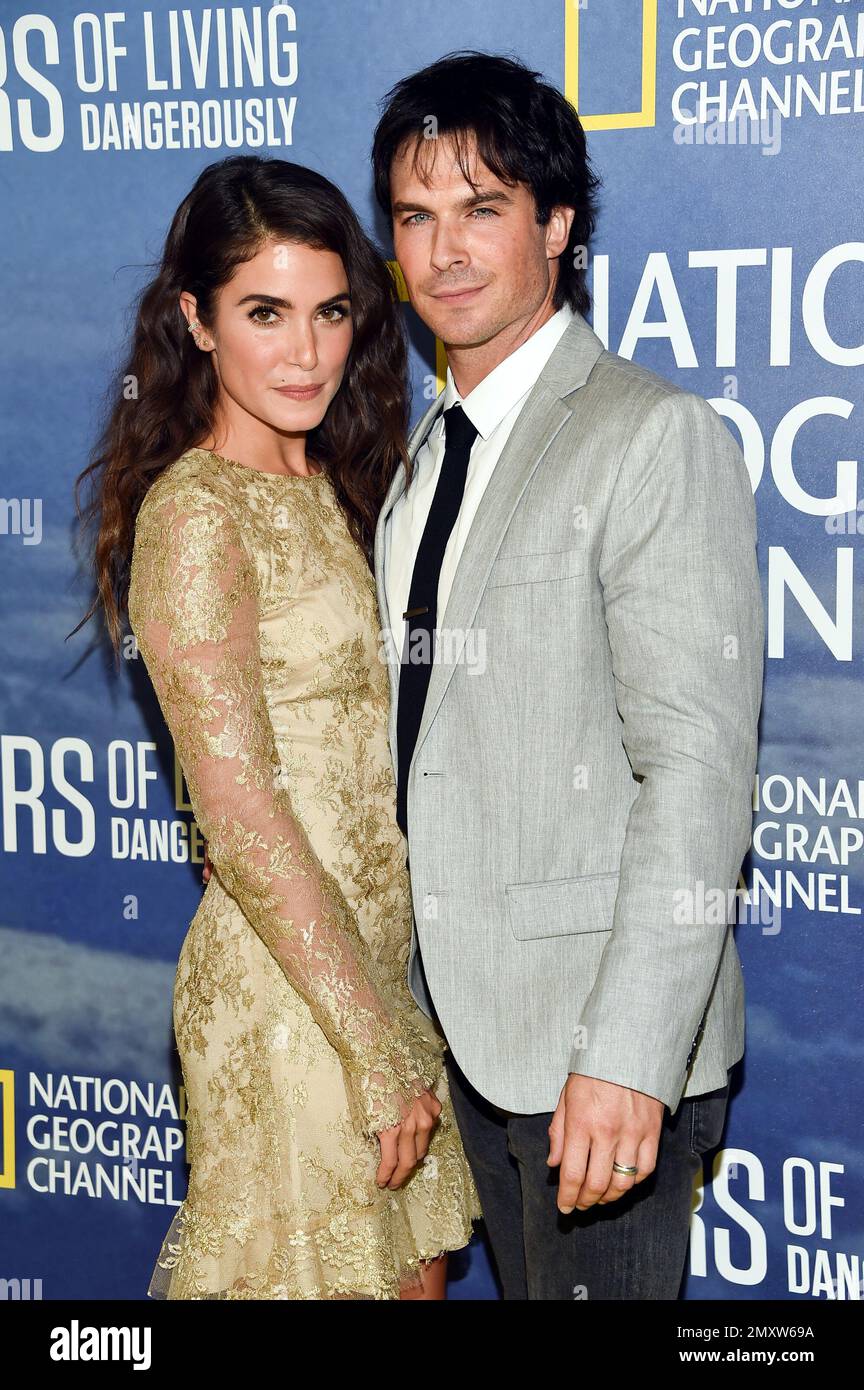 Actors Nikki Reed and Ian Somerhalder attend the premiere of National ...