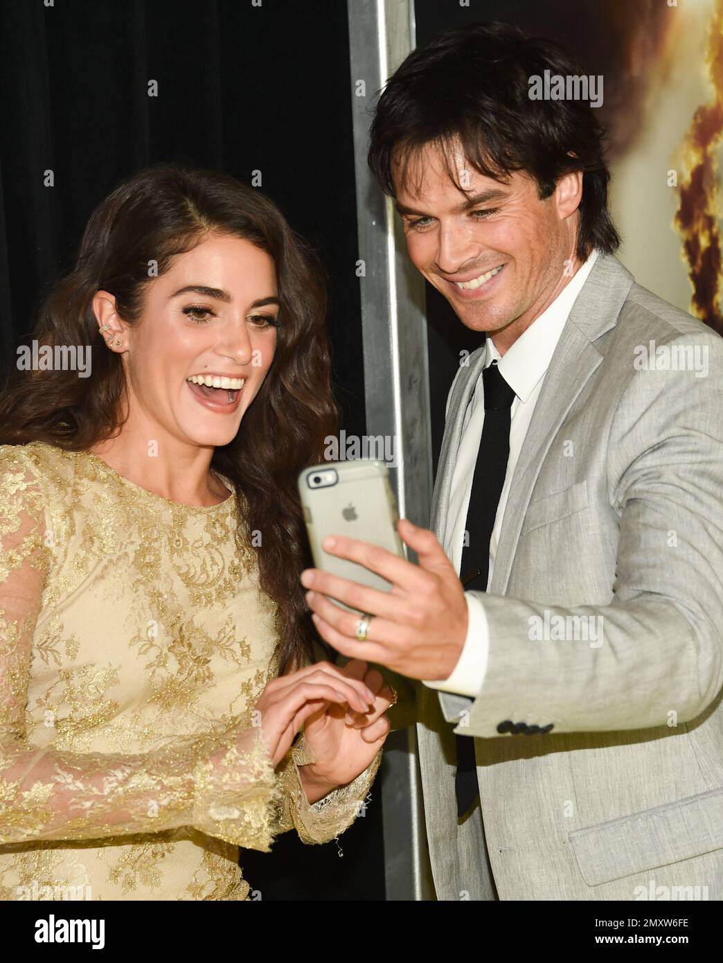 Actors Nikki Reed and Ian Somerhalder attend the premiere of National ...