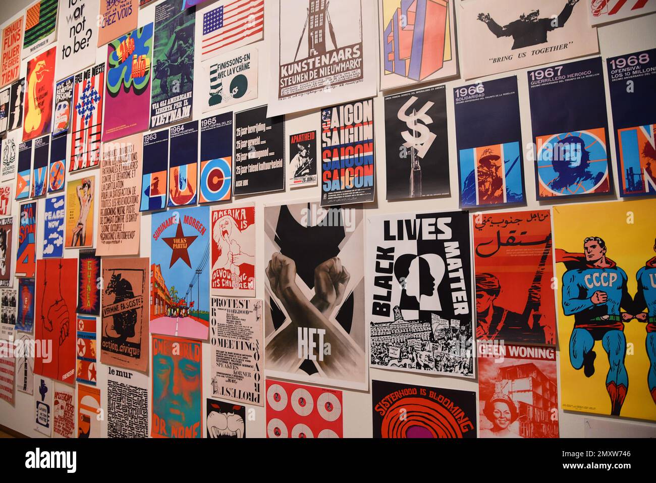 Amsterdam, Netherlands. January 2023. Visitor takes photo of a wall ...