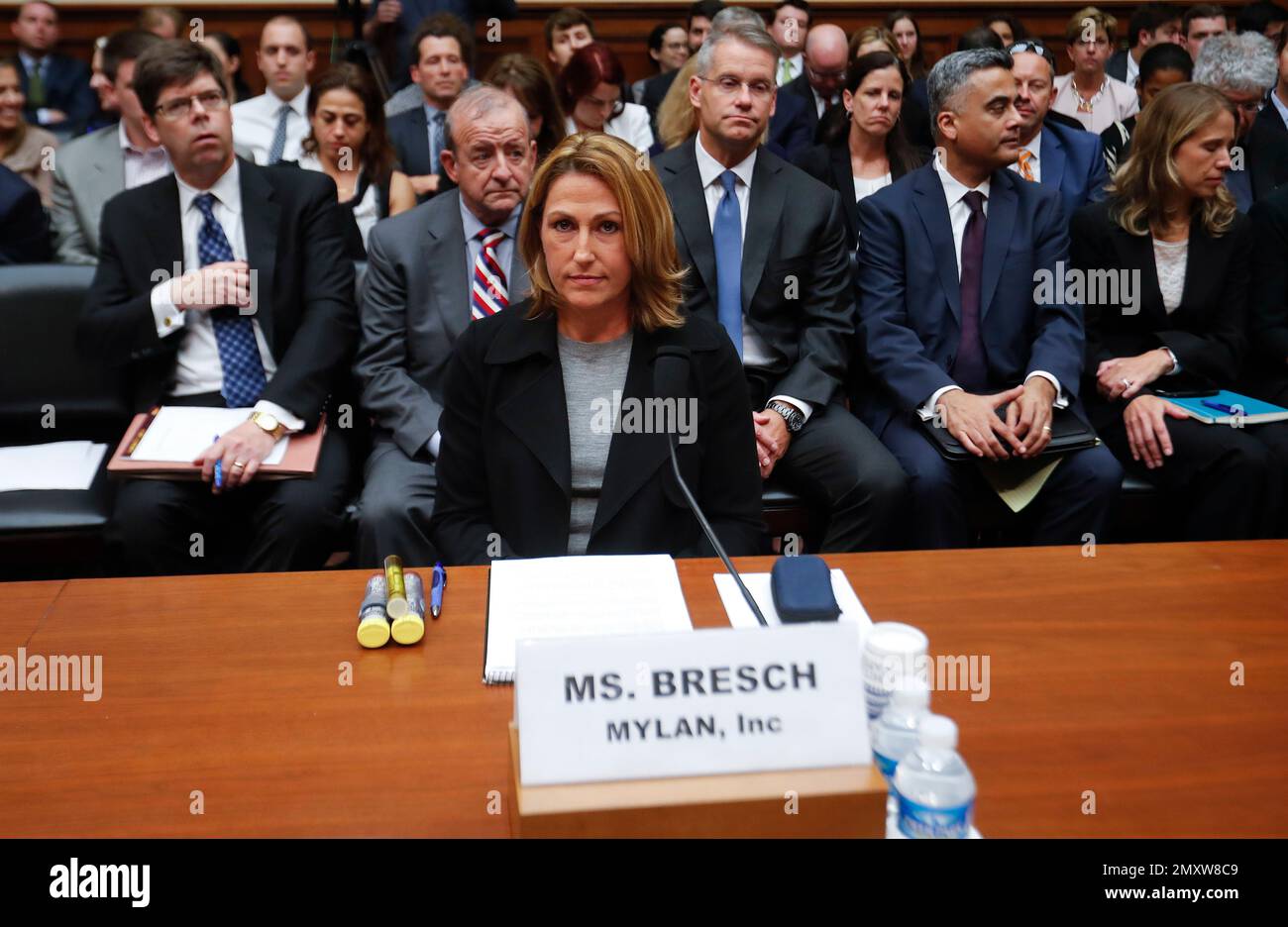 Mylan CEO Heather Bresch takes her seat on Capitol Hill in Washington ...