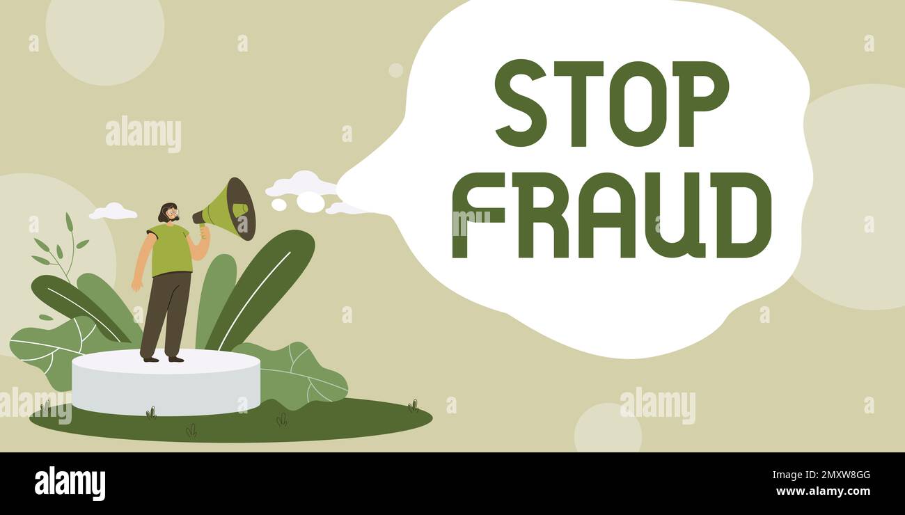 Text caption presenting Stop Fraud. Concept meaning campaign advices ... Text caption presenting Stop Fraud. Concept meaning campaign advices ...