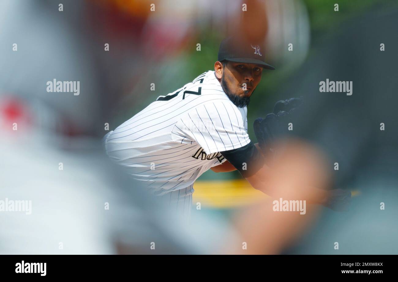 Colorado Rockies relief pitcher German Marquez delivers a pitch to St ...