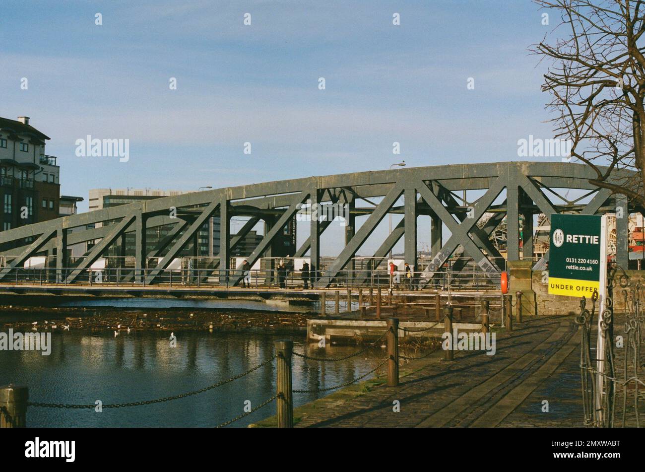 Victoria Swing Bridge, Leith at daytime, Edinburgh, Scotland Stock ...