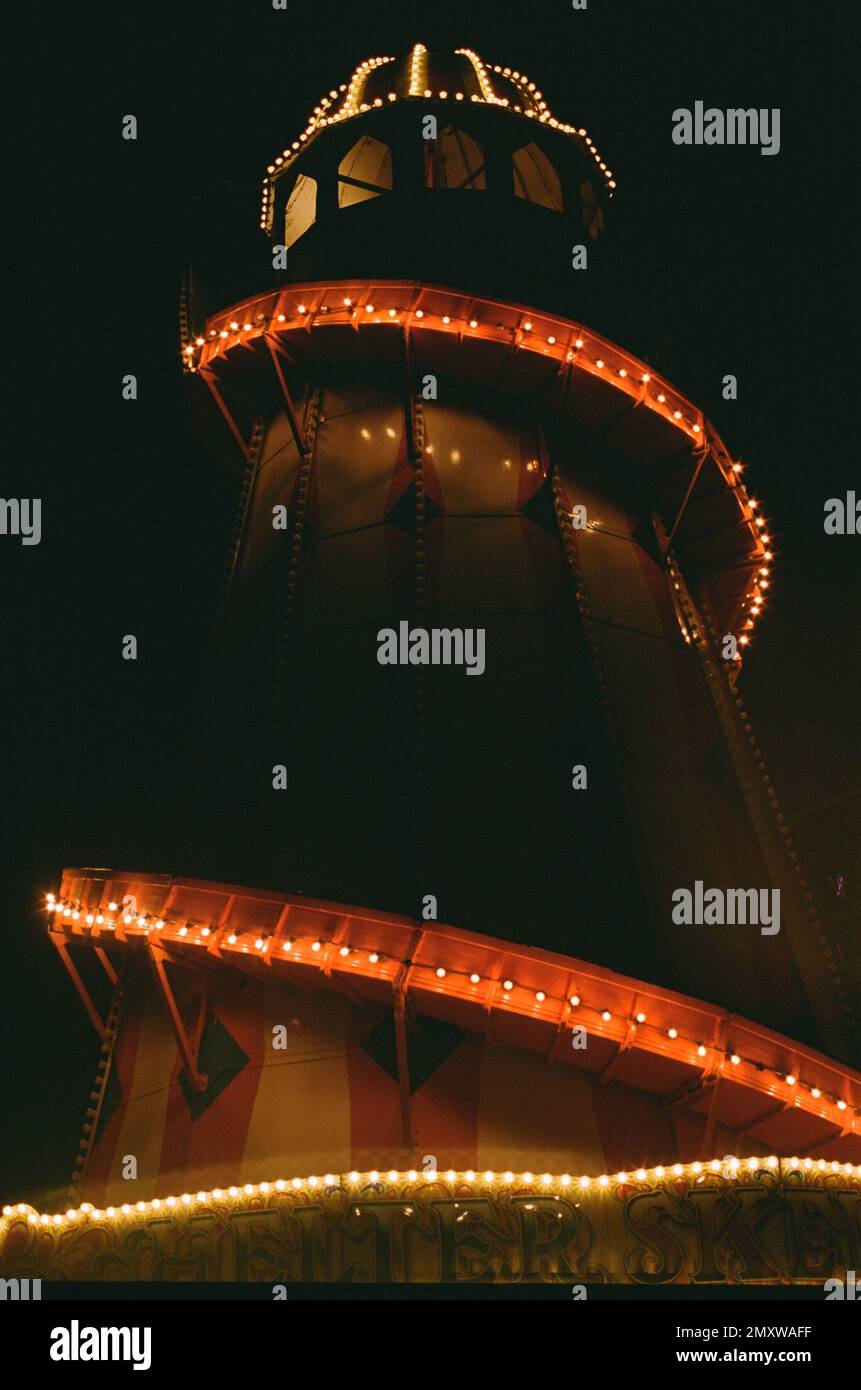 Helter Skelter Slide at night at the Christmas Market in Edinburgh ...