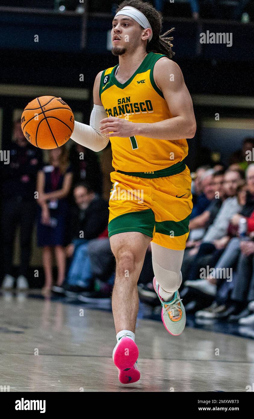 February 02 2023 Moraga CA, U.S.A. San Francisco guard Tyrell Roberts ...