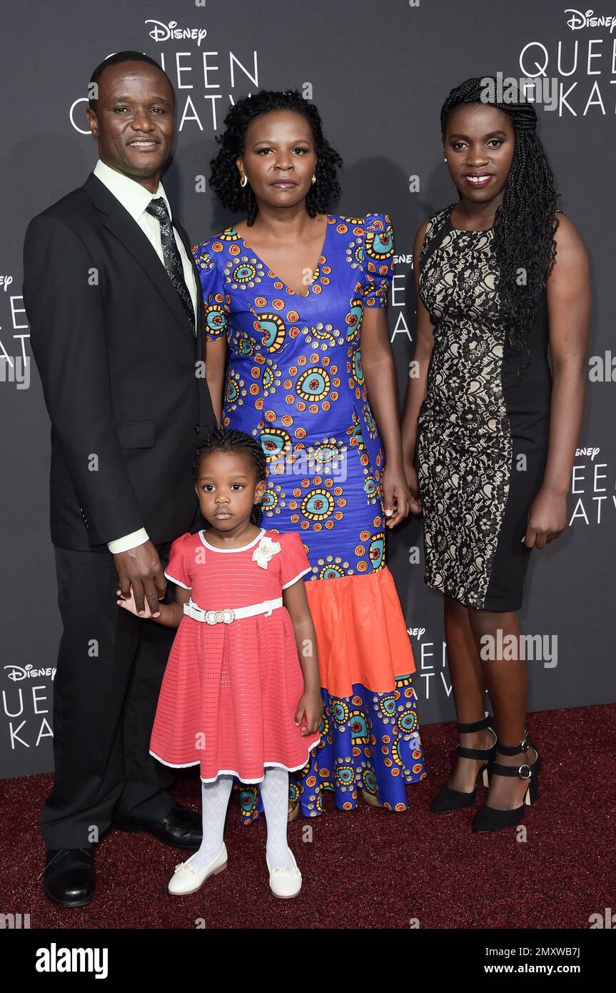 Robert Katende and Phiona Mutesi attends the LA Premiere of "Queen of ...