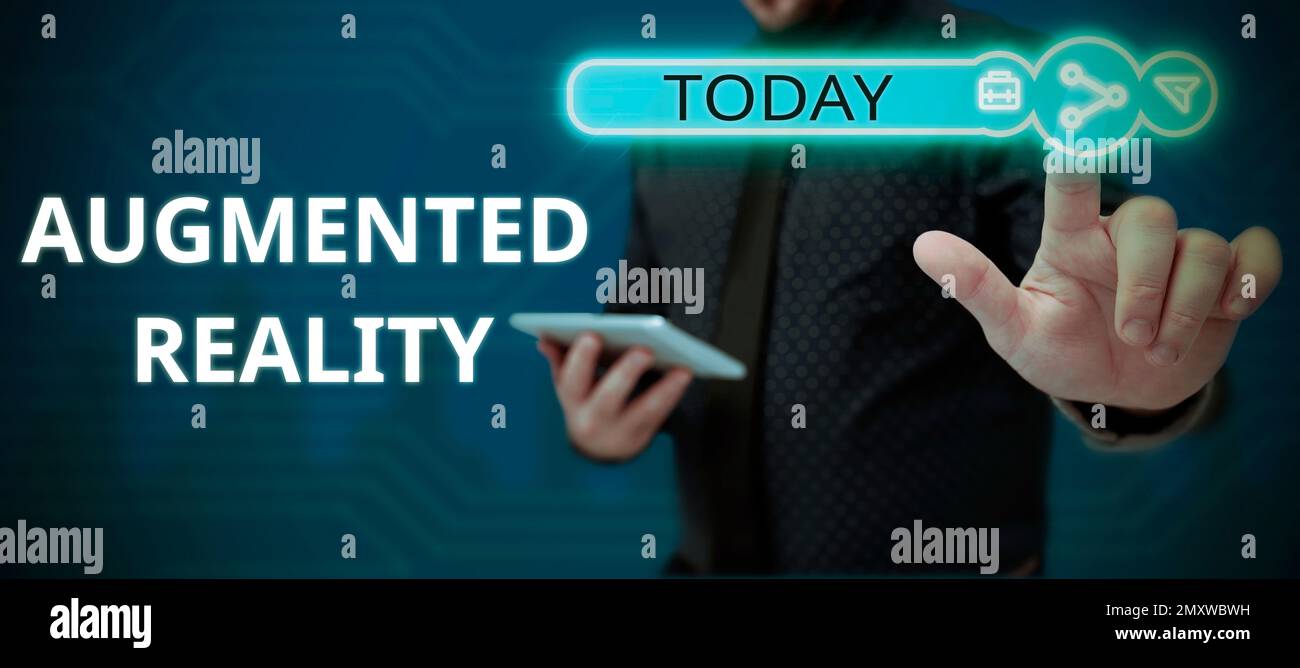 Conceptual caption Augmented Reality. Business concept technology that ...