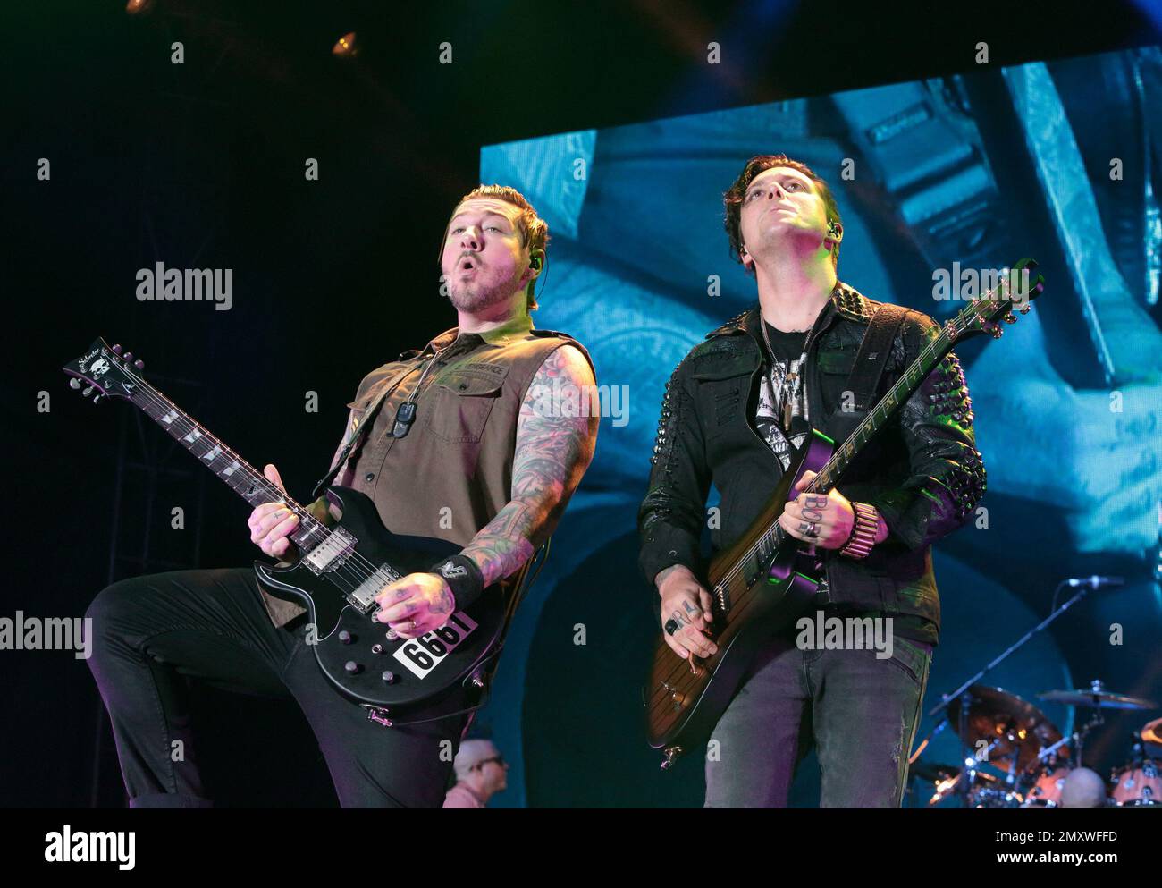 Zacky Vengeance, left, and Synyster Gates of the band Avenged Sevenfold ...